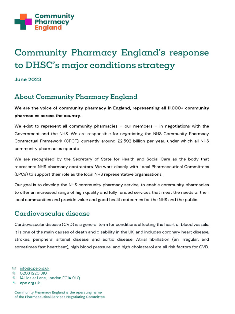 Community Pharmacy England CVD Strategy | PDF | Cardiovascular Diseases ...