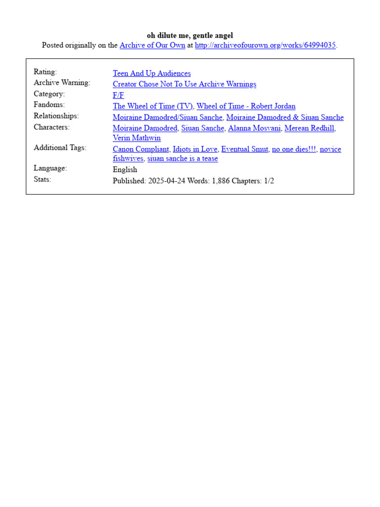 Oh Dilute Me Gentle | PDF