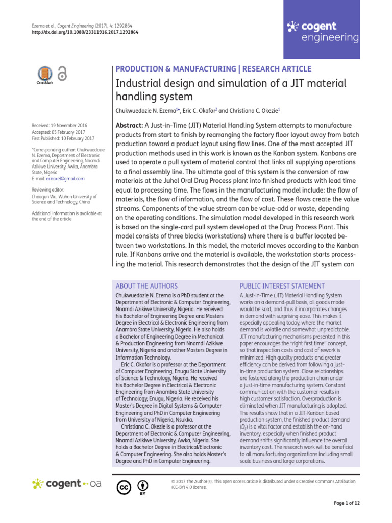 Industrial Design and Simulation of A JIT Material | PDF | Lean ...