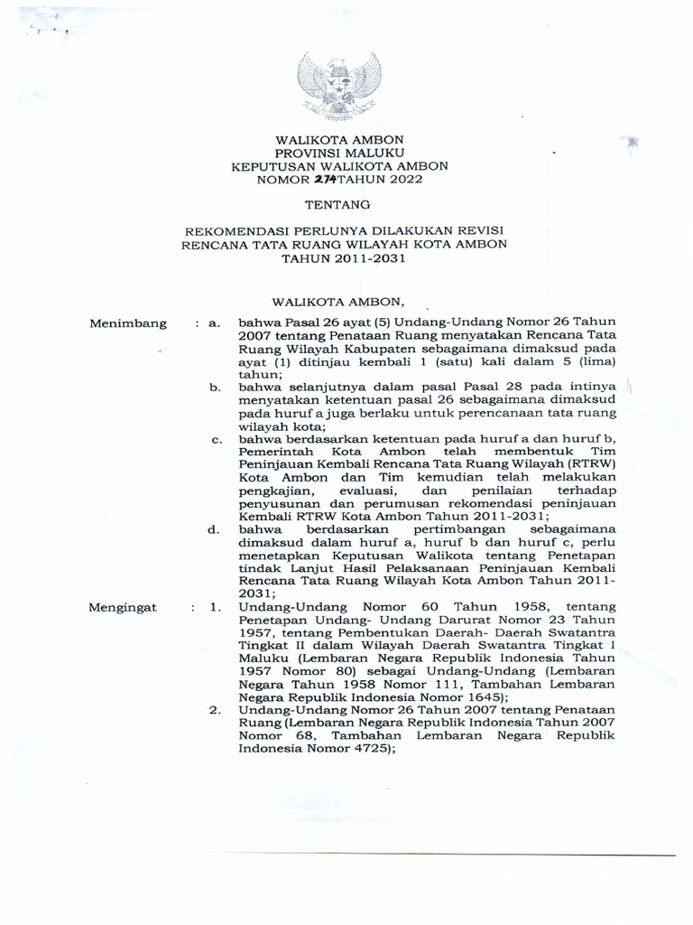 Uud Tata Ruang Ambon | PDF