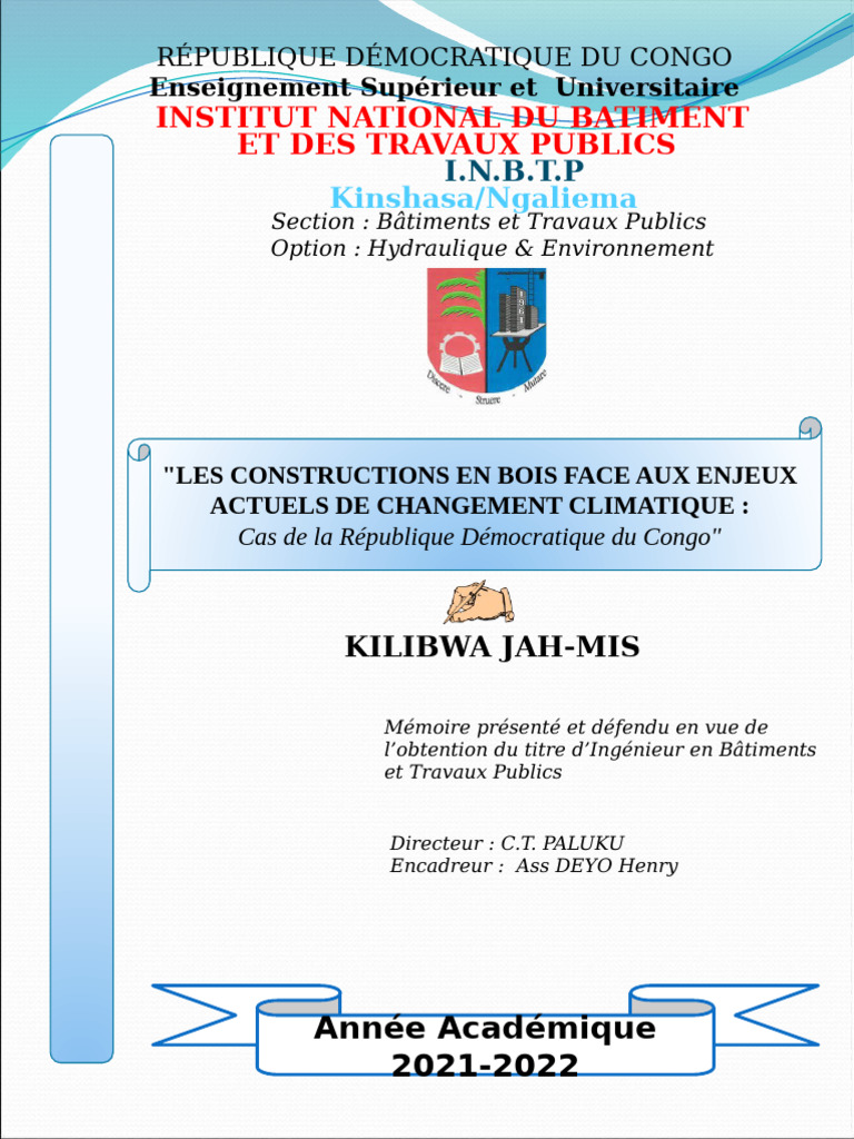 Page de Garde Memoire Inbtp | PDF