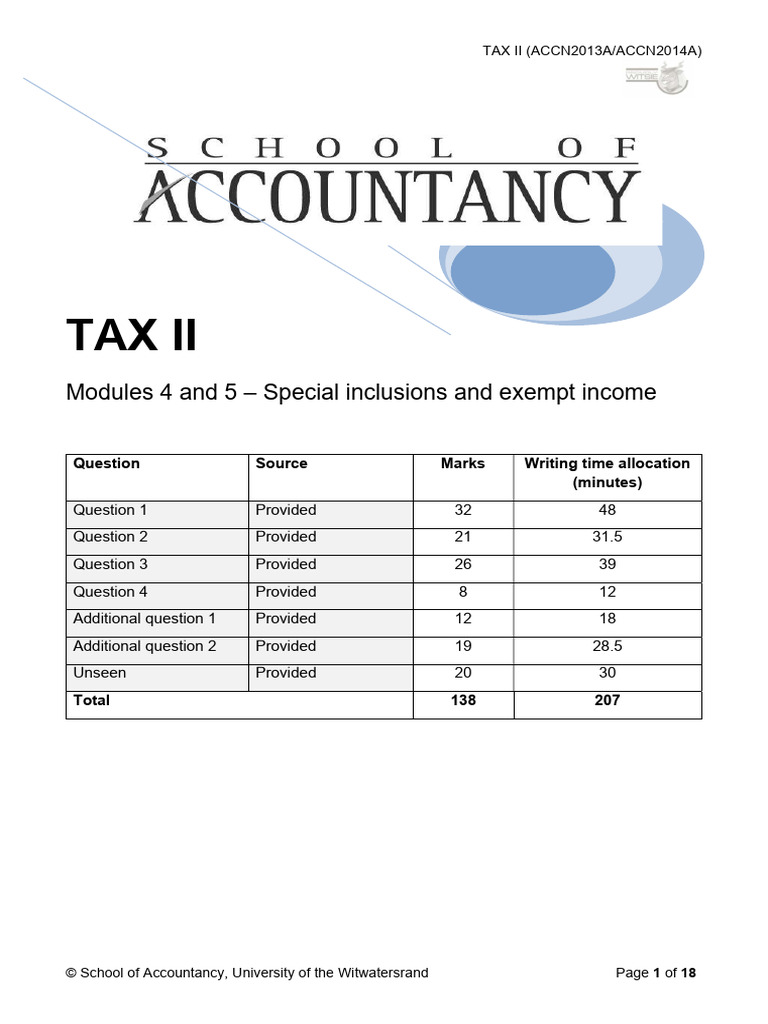 Module 4 and Module 5 Tutorial Pack and Solutions-2 | PDF | Tax ...