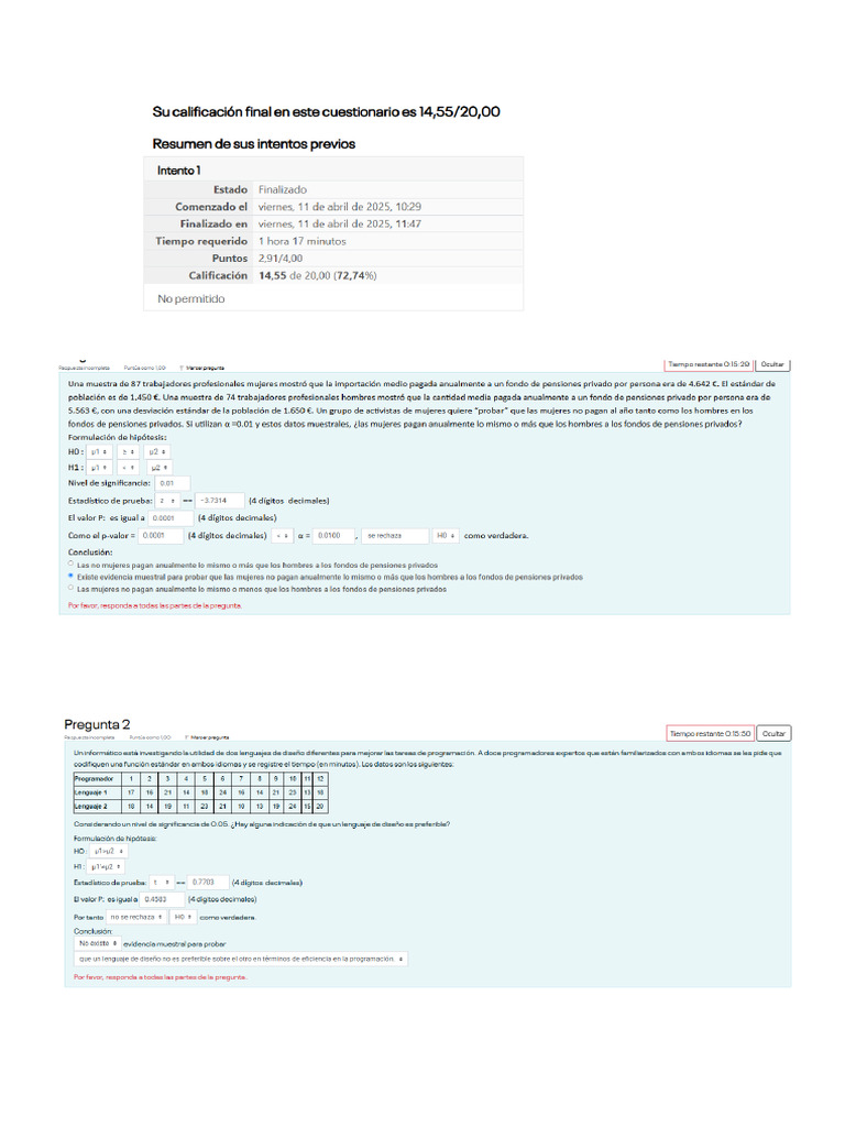 ESTADÍSTICA APLICADA Producto Académico N°02 | PDF