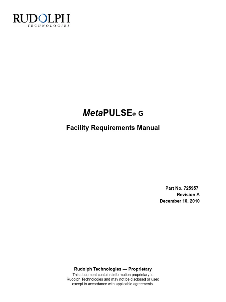 MetaPULSE Facility Requirements Manual | PDF | Laser