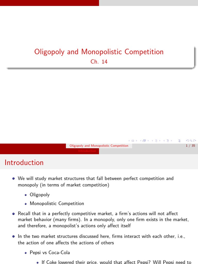 Chapter 14 Acemoglu Micro | PDF | Monopoly | Game Theory