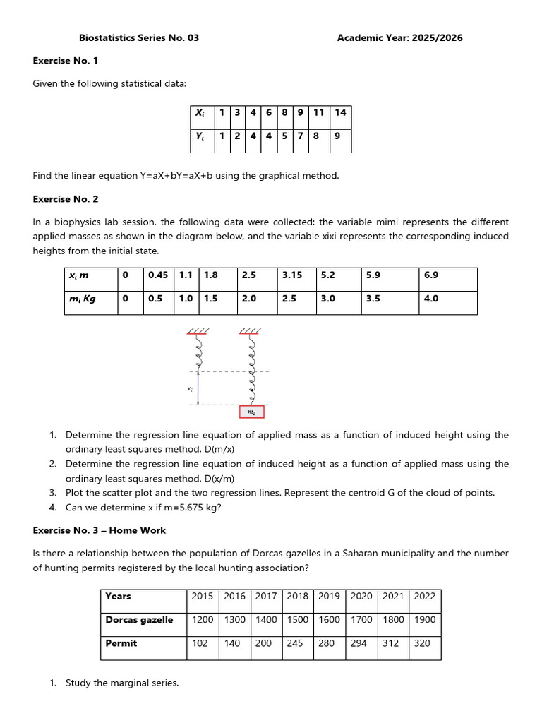 Biostatistics Exercises and Analysis Guide | PDF | Linear Regression ...