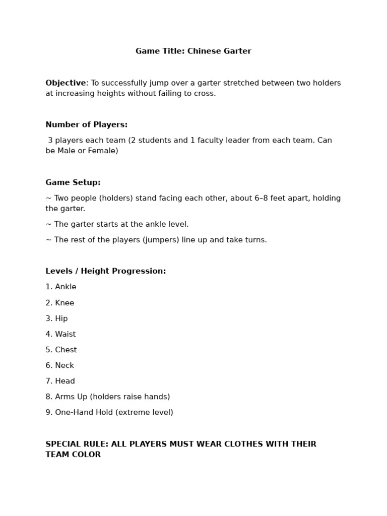 Chinese Garter | PDF