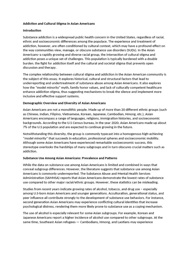 Cultural_Stigma_and_Addiction_Amon | PDF | Social Stigma | Mental Health