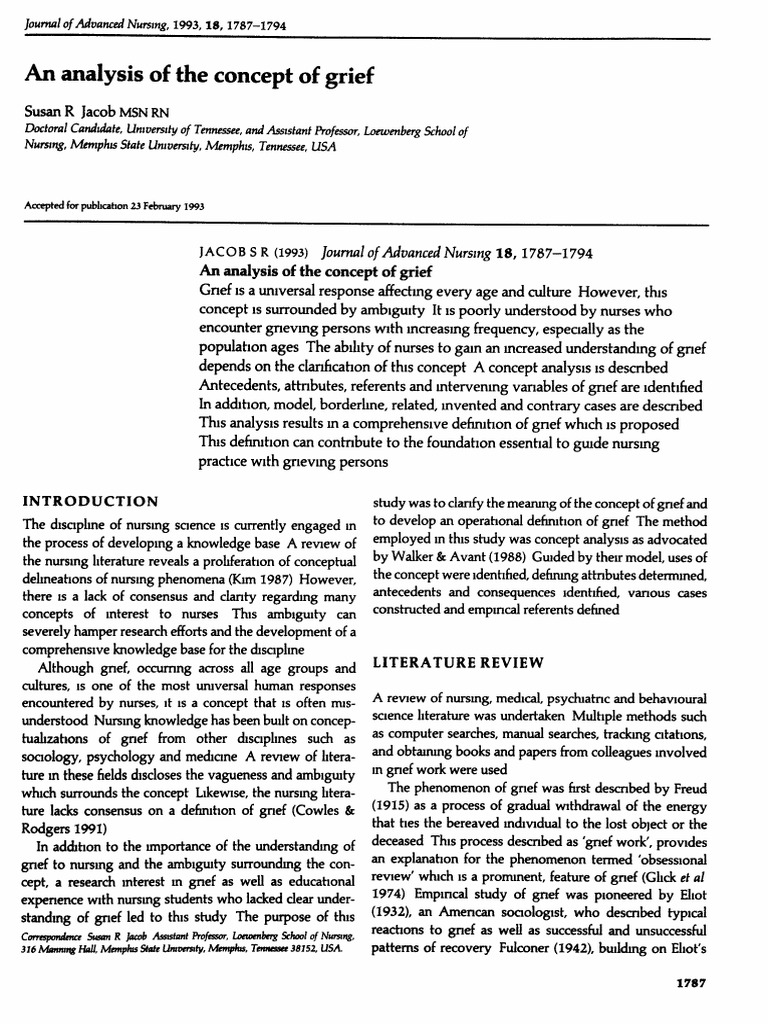 Concept analysis of Grief-2 | PDF | Grief | Anger