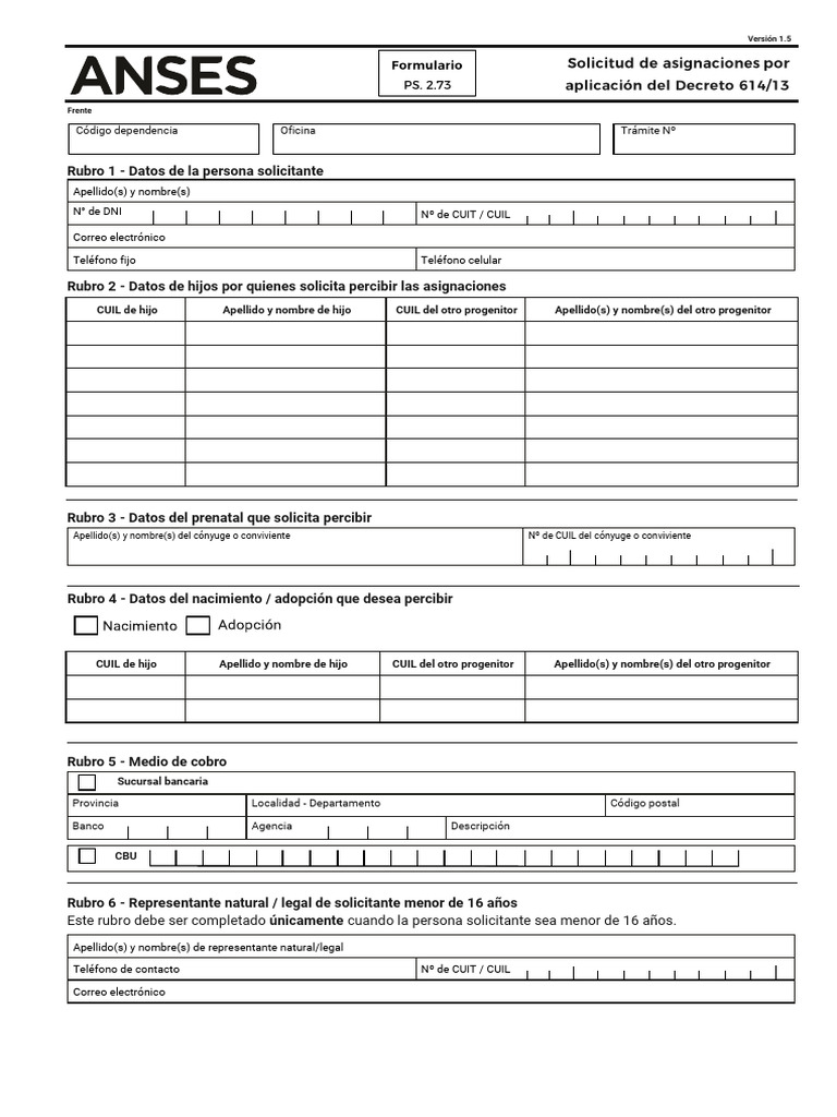 PS 2.73-Solicitud-AAFF-Decreto-614-13 | PDF