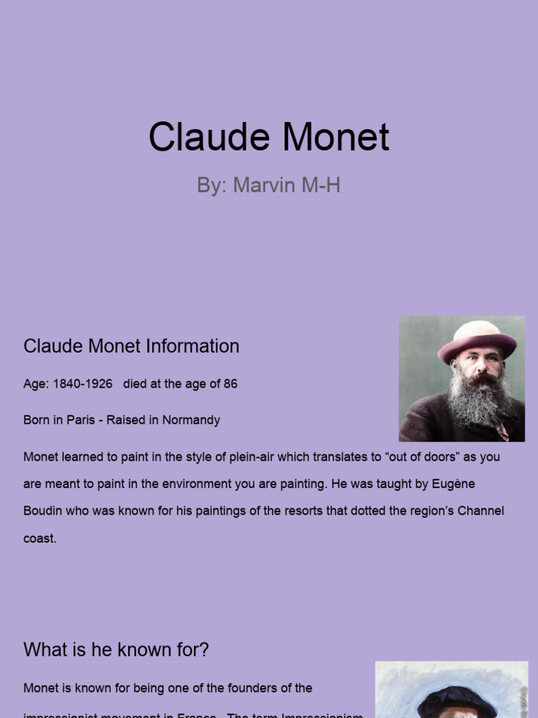 Claude Monet Presentation | PDF