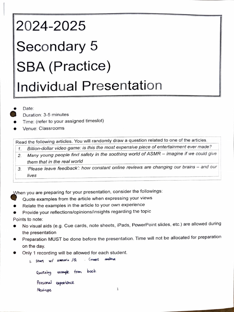 English SBA F5 2nd | PDF