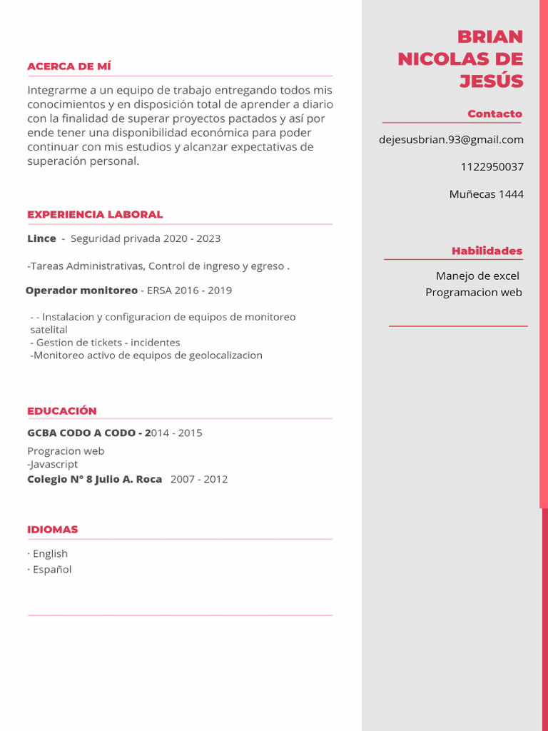 CV Brian de Jesus | PDF