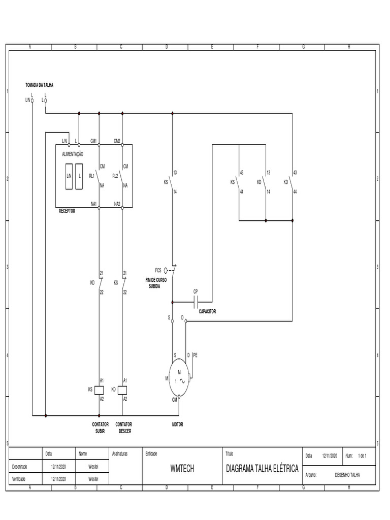 DIAGRAMA - GUINCHO ELÉTRICO (Talha) | PDF