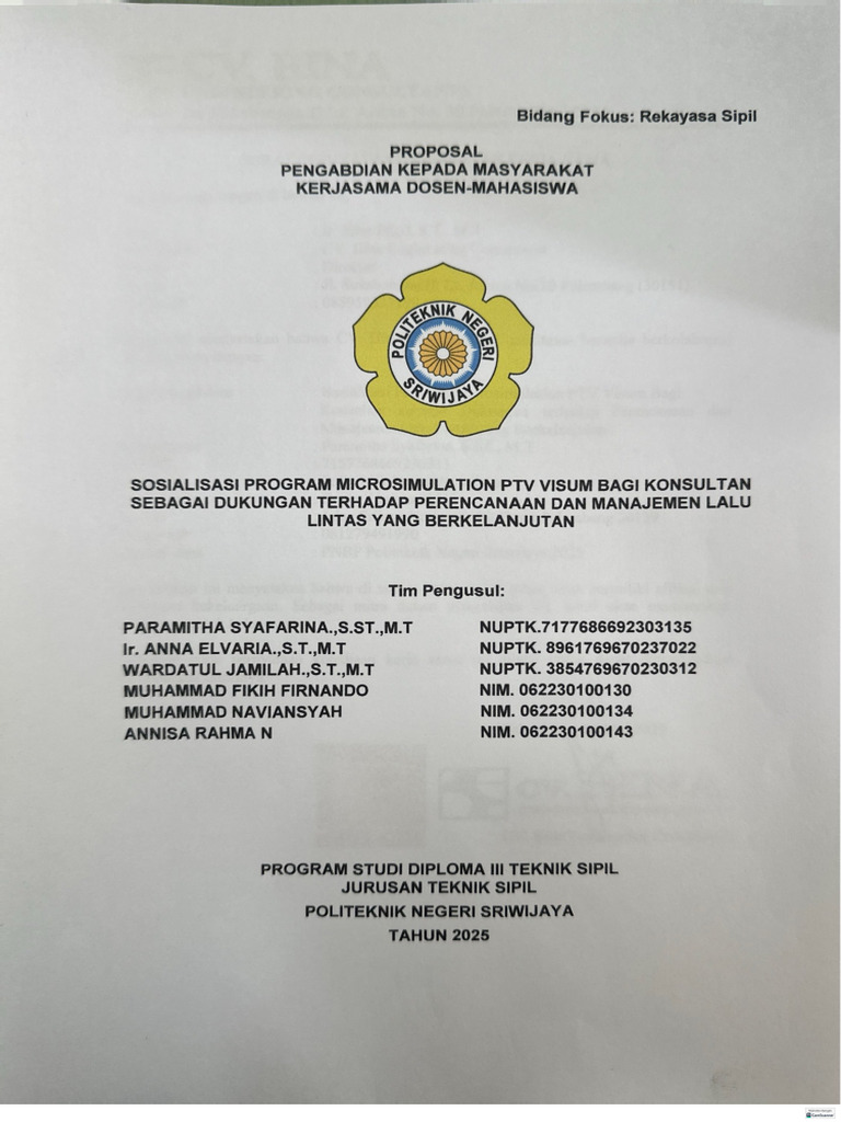 Proposal Pengabdian Ptv Visum (1) | PDF
