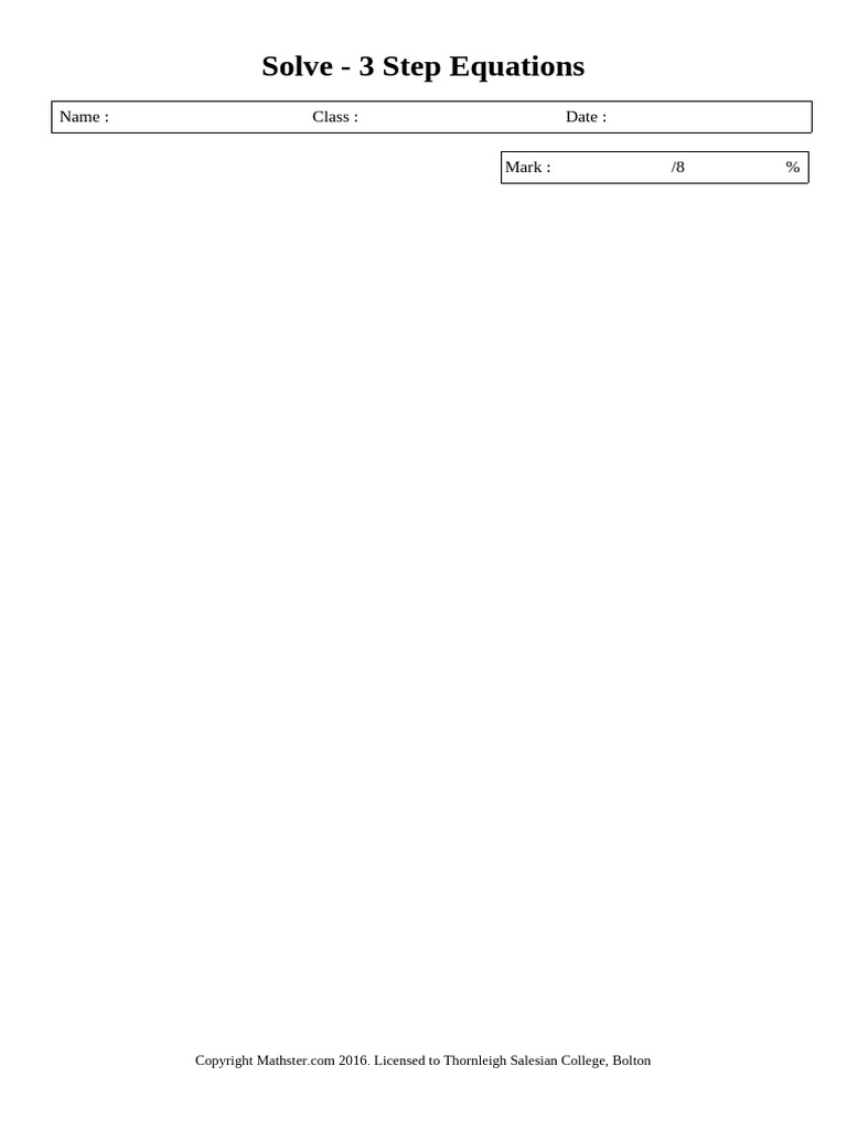 Solve - 3 Step Equations - 1 | PDF