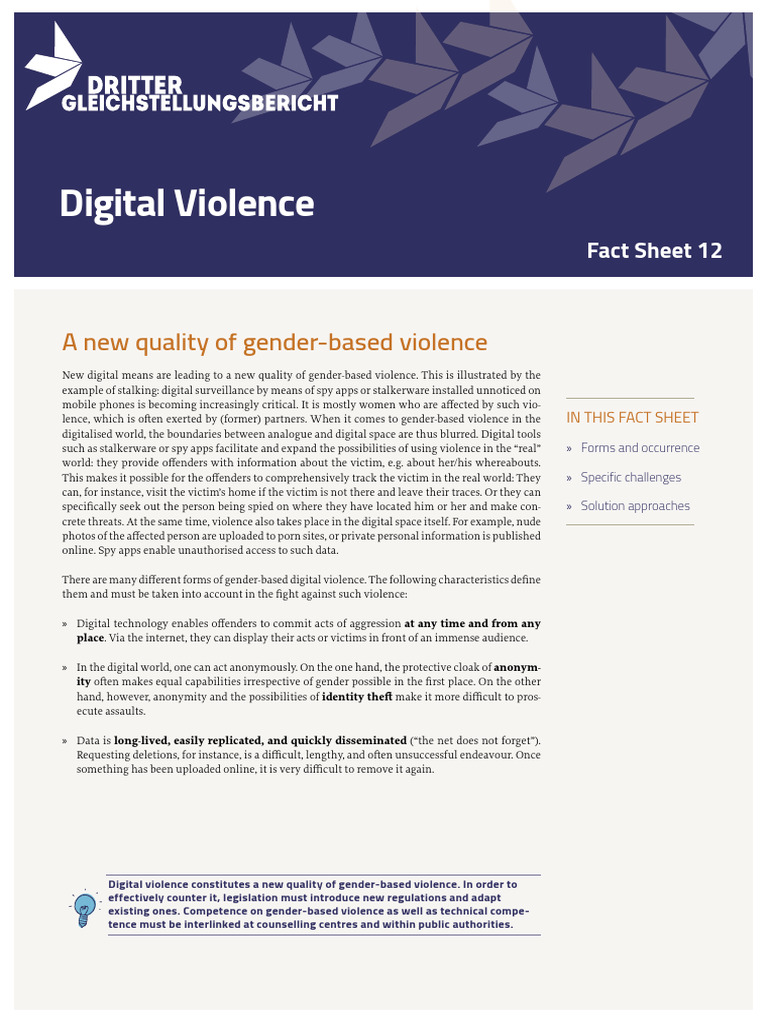 Fact Sheet 12 Digital Violence | PDF | Violence | Sexual Harassment