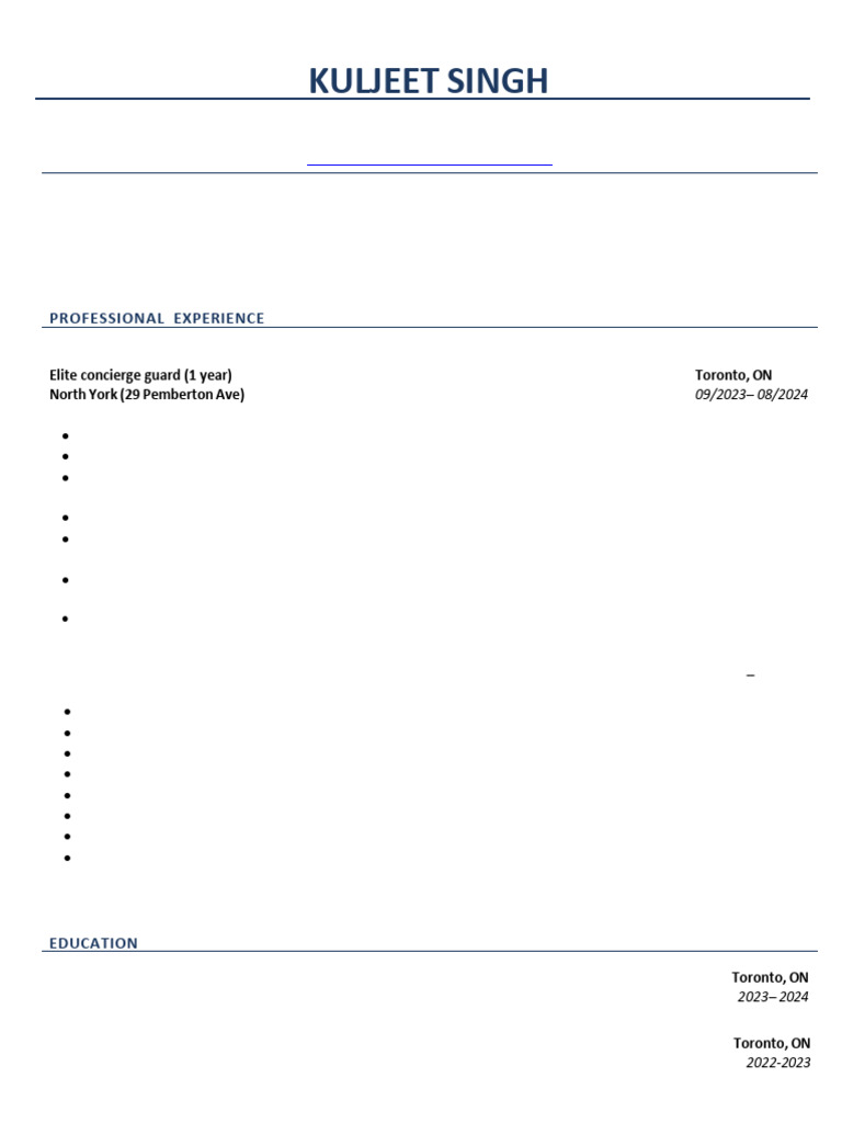 KULJEET SINGH SecurityguardResume | PDF | Security Guard | Safety