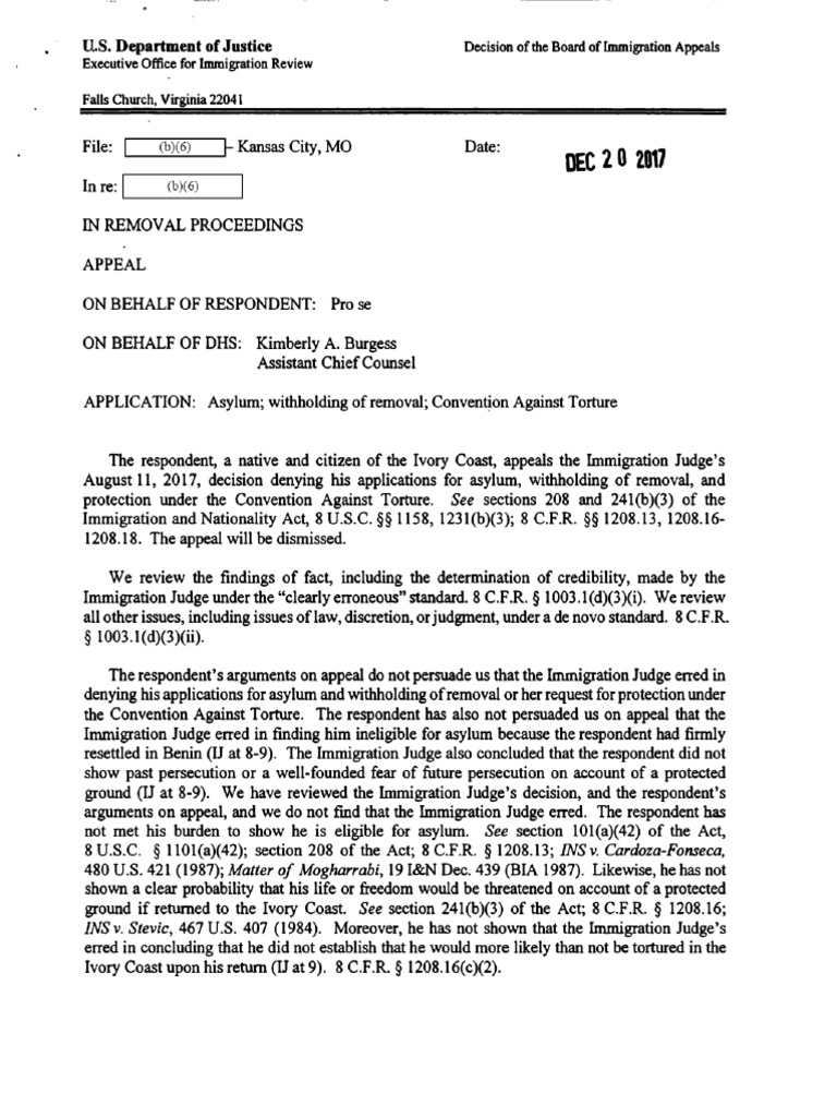 BIA Decision 5151164 | PDF