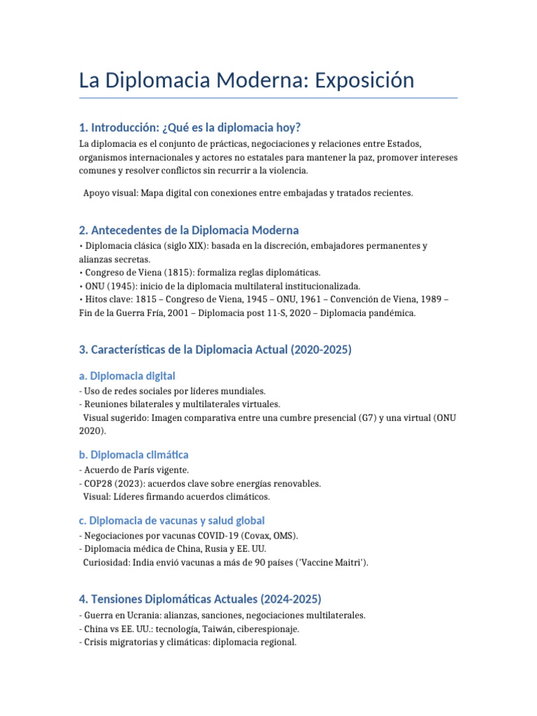 Diplomacia Moderna: Claves y Retos 2024 | PDF | Diplomacia | Naciones ...
