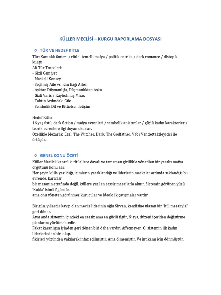 Küller Mecli̇si̇ Tam Kurgu Raporu | PDF