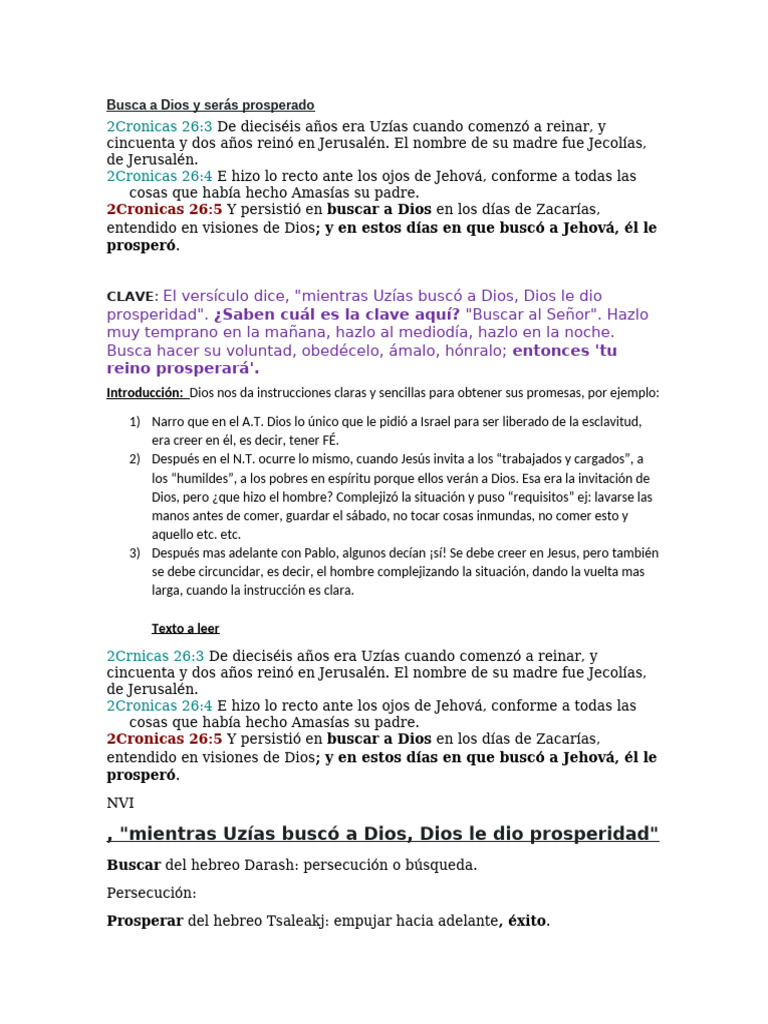 Busca A Dios y Seras Prosperado | PDF | Dios | Contenido bíblico