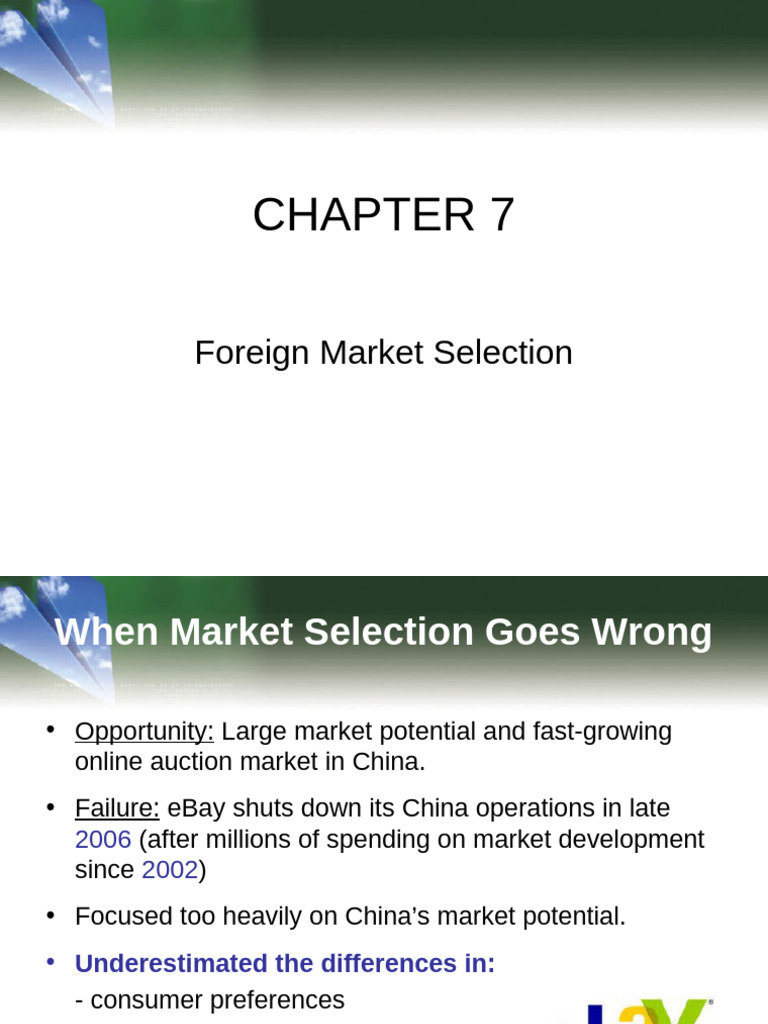 CH 7 Foreign Market Selection | PDF | Income Distribution | E Bay