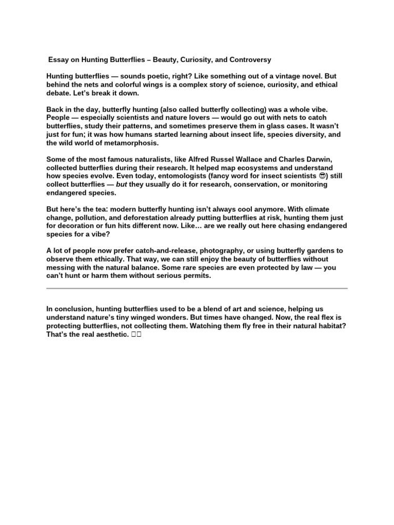 Hunting Butterflies Reserach Paper | PDF
