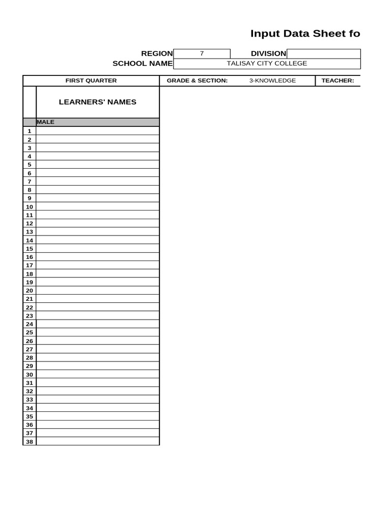 E-Class Record Input Data Sheet | PDF