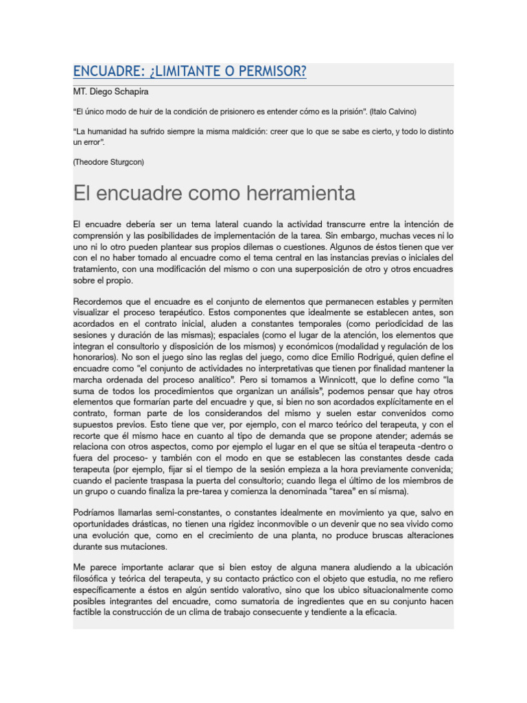 Schapira Diego El Encuadre Como Herramienta | PDF