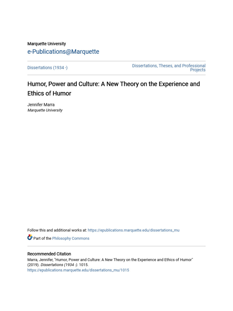 Humor Power and Culture_ a New Theory on the Experience and Ethi | PDF ...