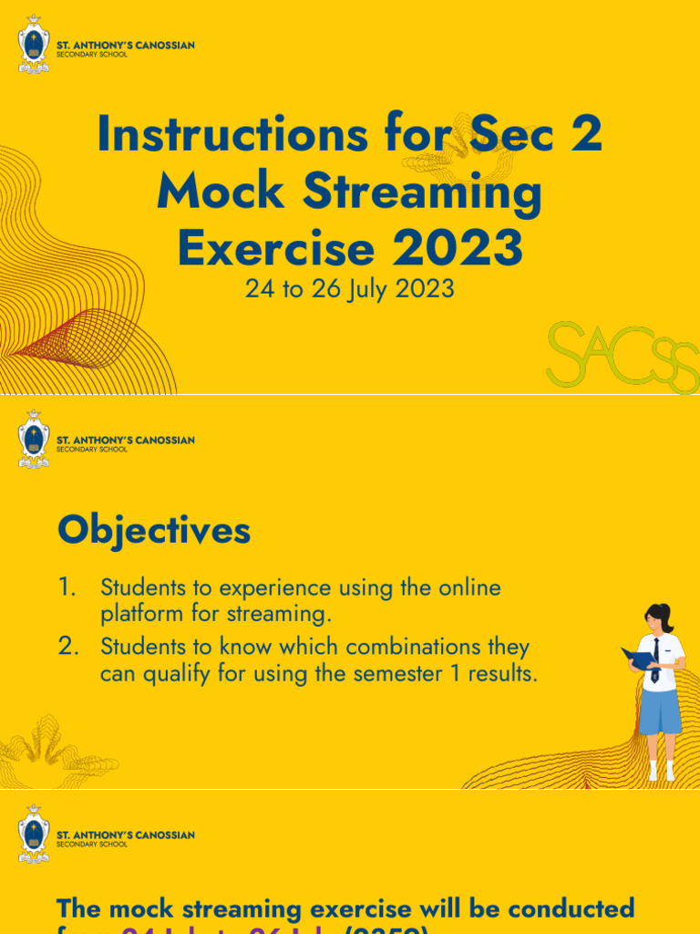 Sec 2 Mock Streaming Instructions 2023 | PDF | Password