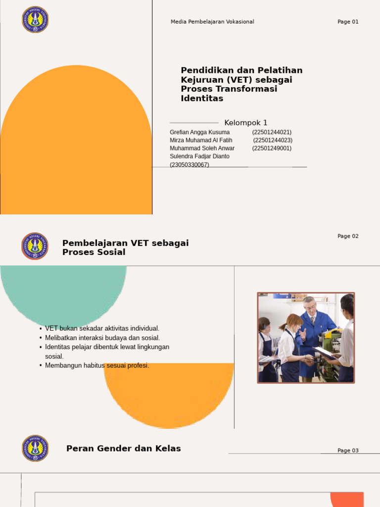 Kel.1_Pendidikan Dan Pelatihan Kejuruan (VET) Sebagai Proses Transformasi Identitas | PDF