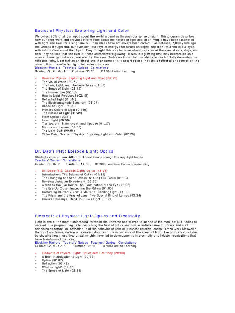 Physical Science Light | PDF | Light | Optics