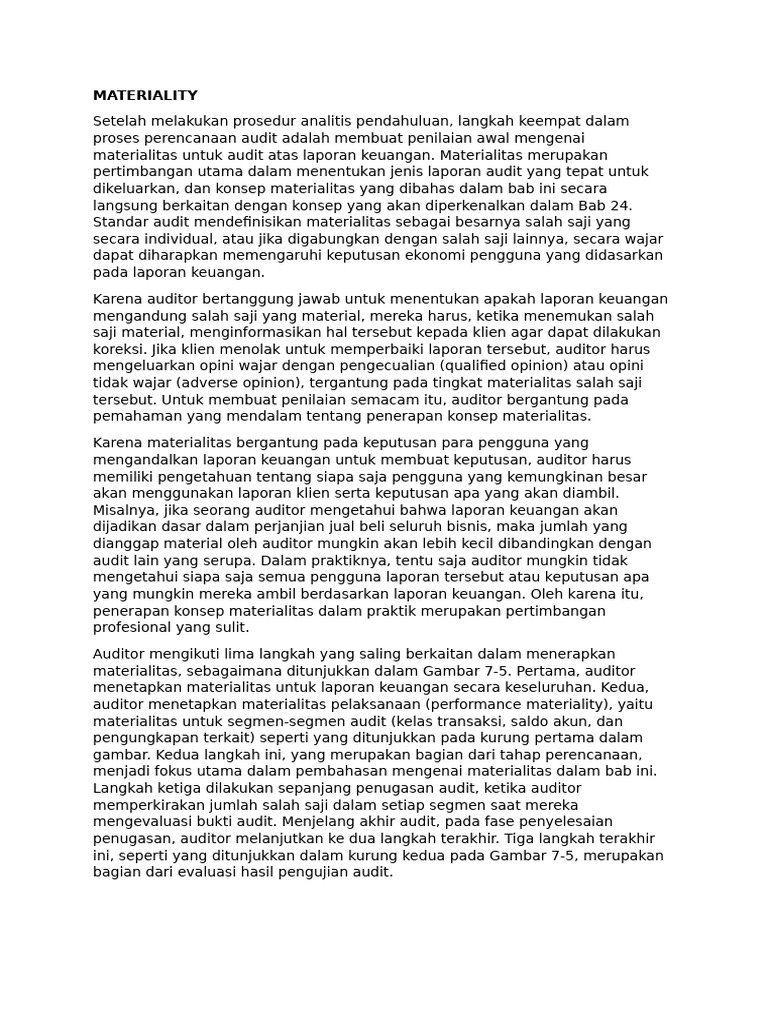 MATERIALITY - Audit | PDF