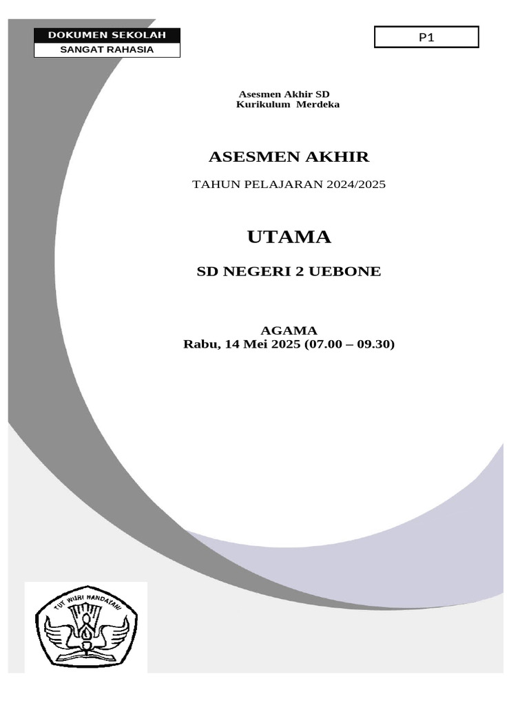 SAMPUL SOAL UJIAN SEKOLAH - WWW - Kherysuryawan.id | PDF