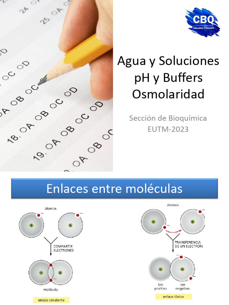 1 Bioquimica Agua Soluciones PH Buffer Osmolaridad | PDF | Solución tampón | Constante de ...