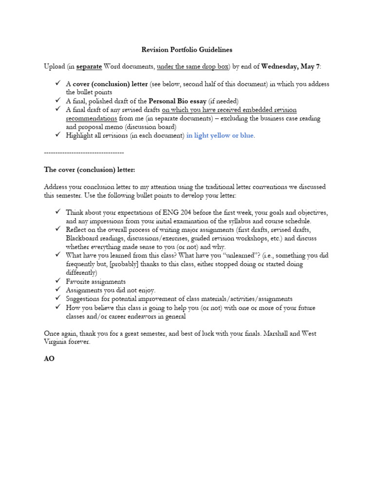 Revision Portfolio | PDF