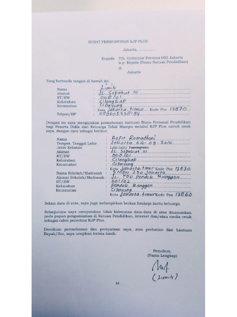 Permohonan Bansos | PDF