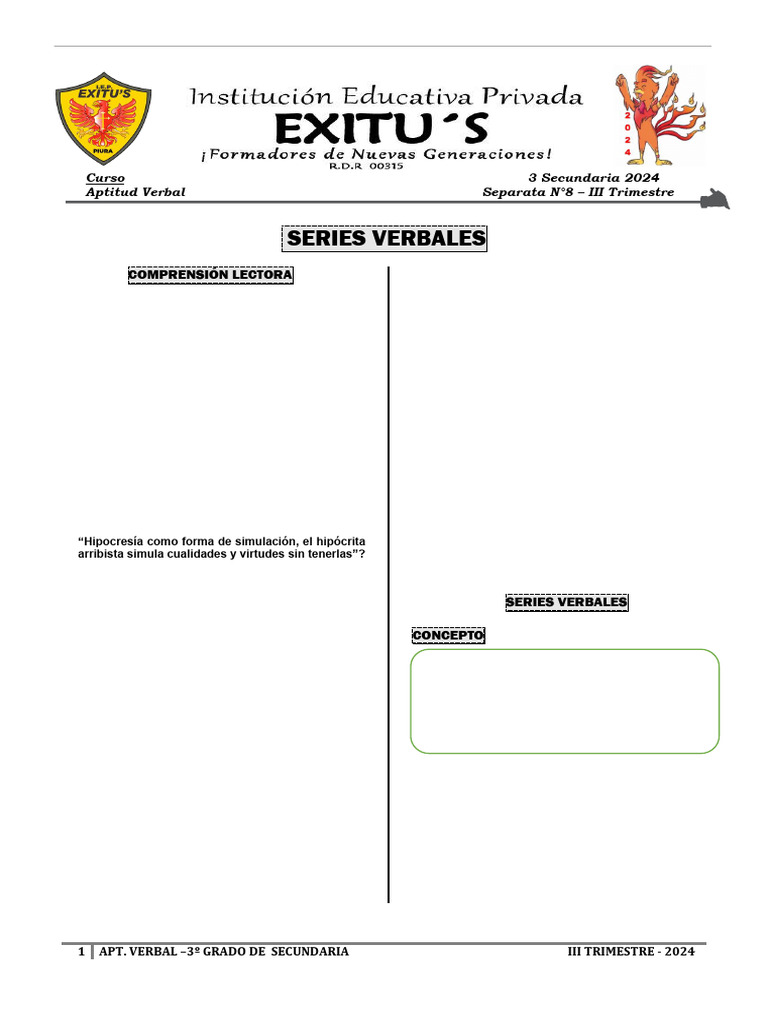 Sec24 3°apt - Verb8 | PDF