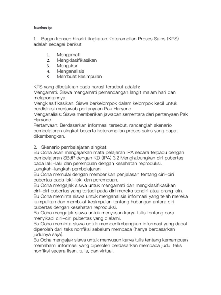Jawaban Ipa | PDF
