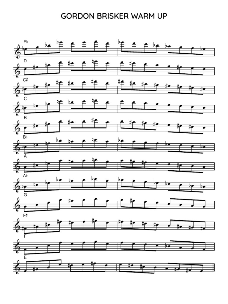 Gordon Brisker Warm Up | PDF