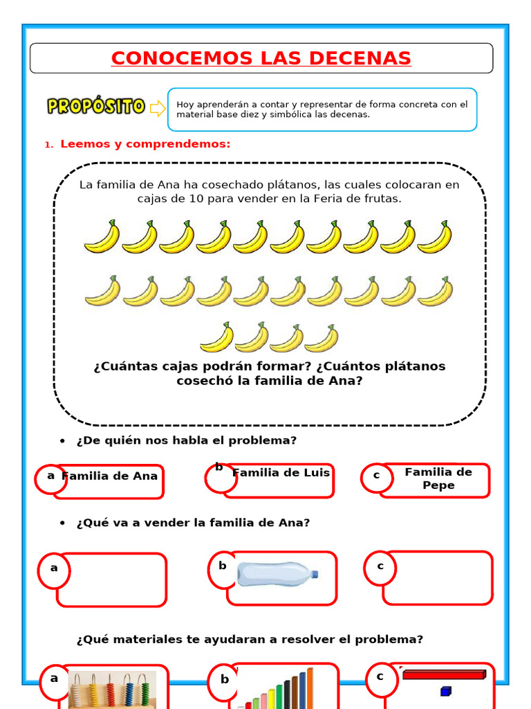 U2 S3 Ficha D4 Mat Conocemos La Decena | PDF