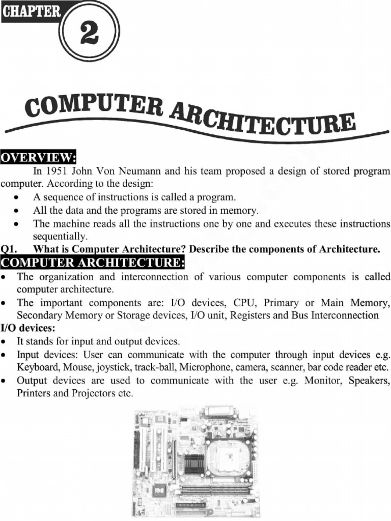 1st Year Computer Notes Chapter 2 Computer Architecture | PDF
