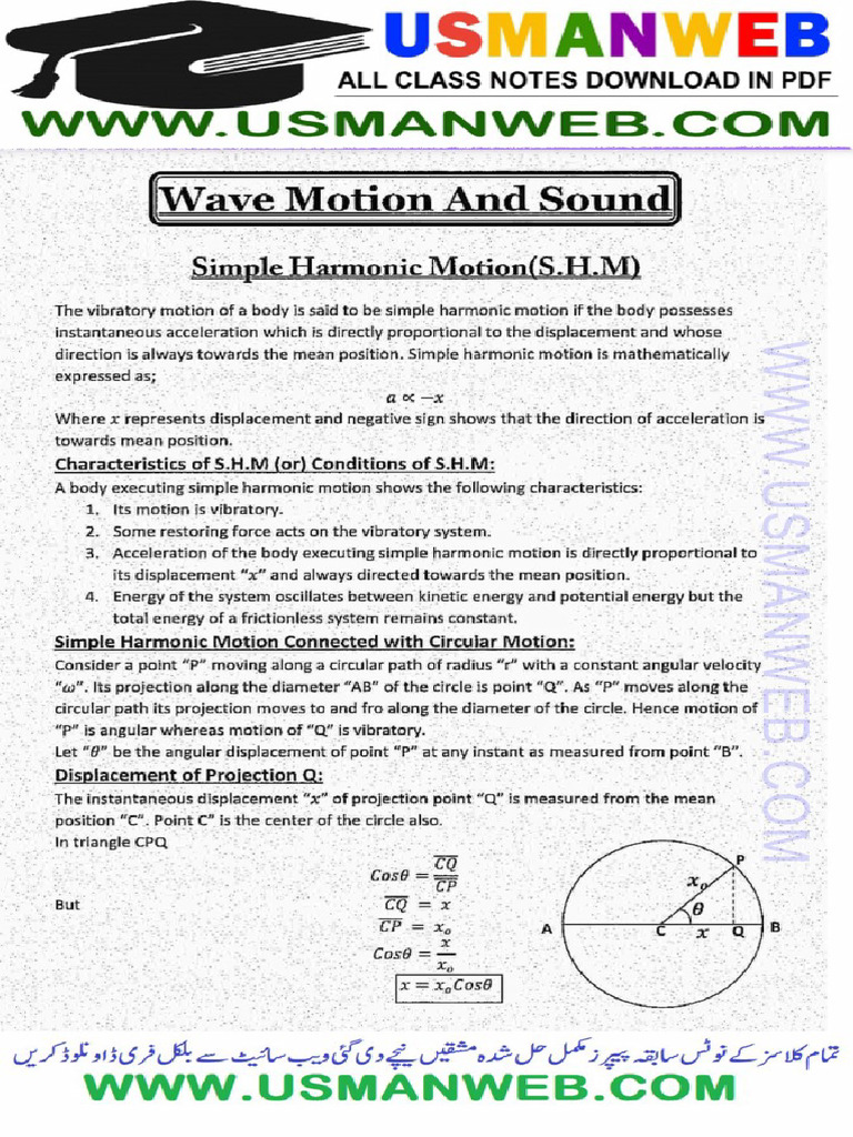 11th Physics Chapter 8 Notes Sindh Board | PDF