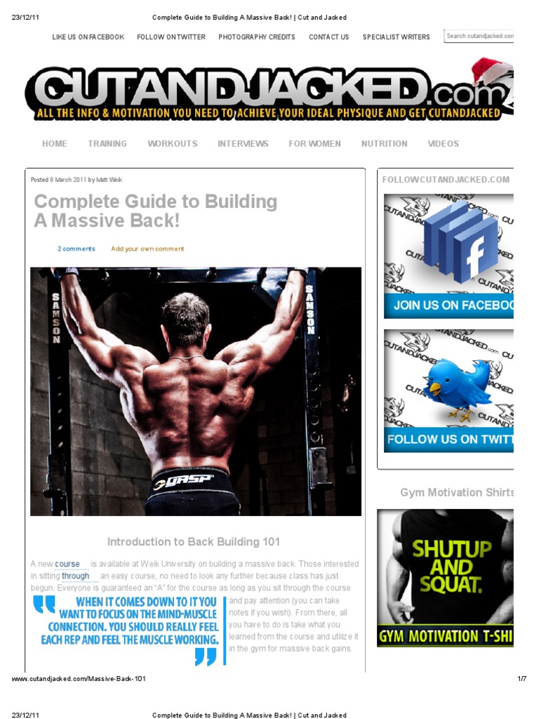 Complete Guide To Building A Massive Back! - Cut and Jacked | PDF ...