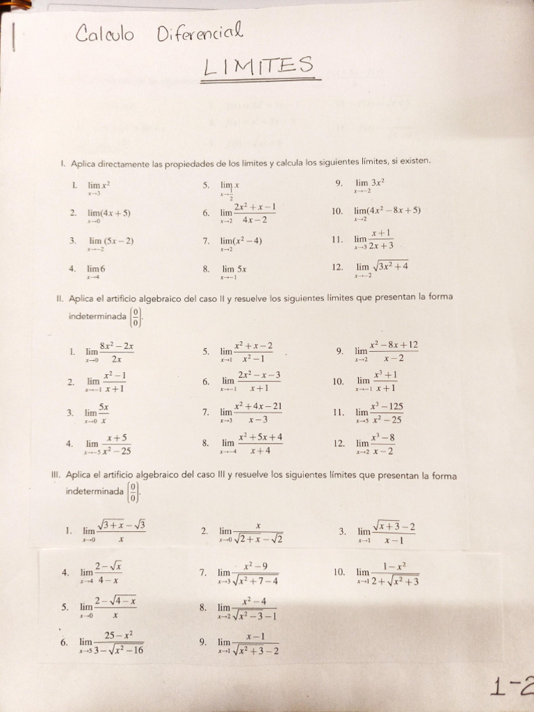Limites Voca 9 | PDF