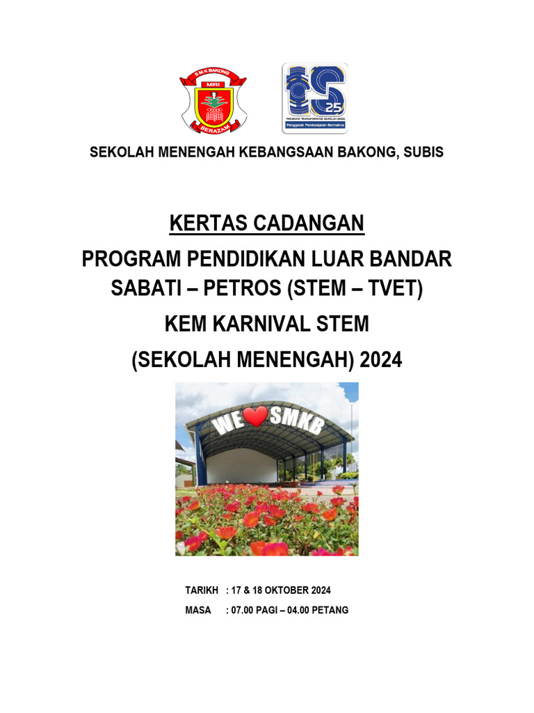 Kertas Cadangan Kem Karnival Stem 2024 | PDF