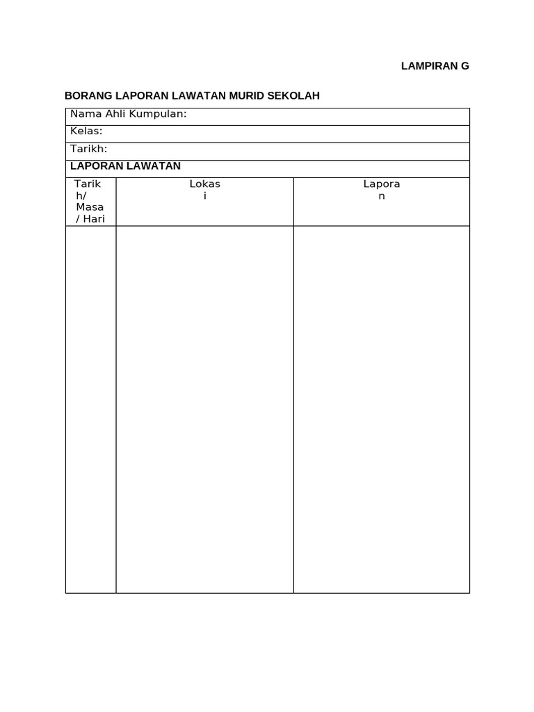 Lawatan Lampiran G | PDF