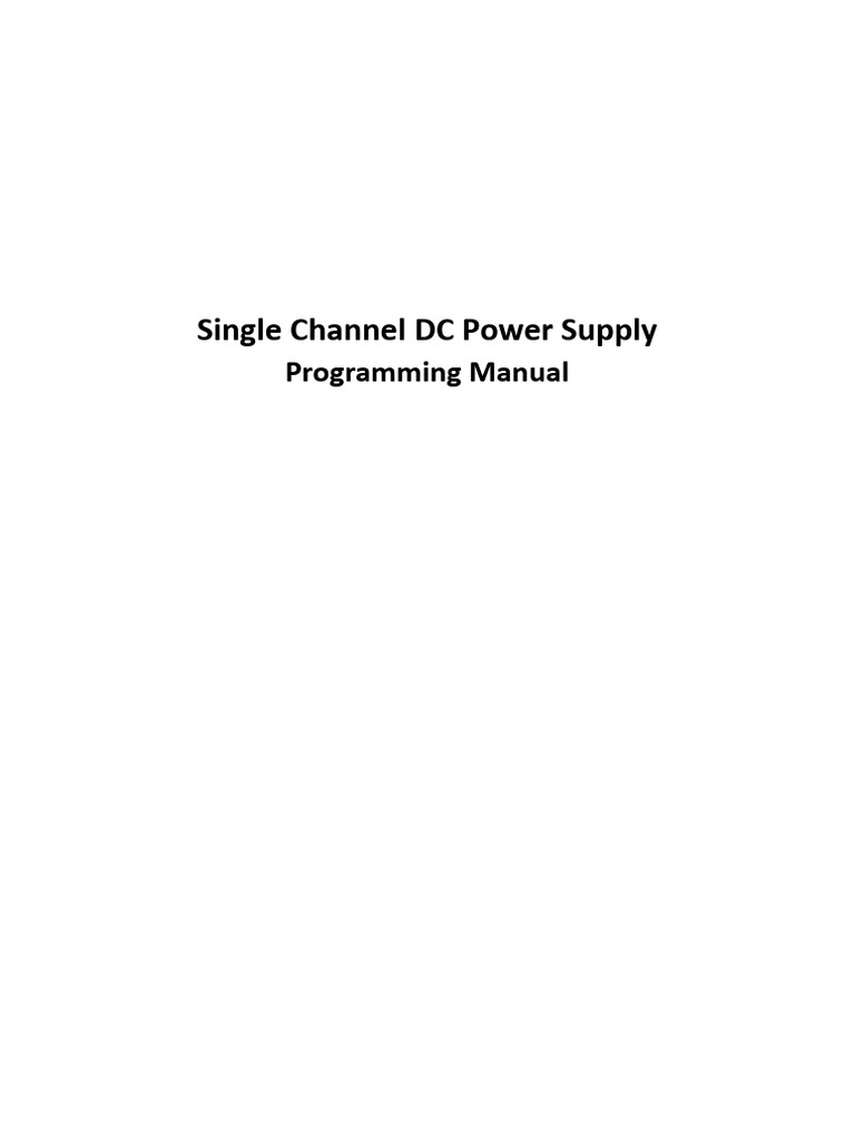 Single Channel DC Power Supply Programming Manual - V2.0.0 1220 - ZX | PDF | Parameter (Computer ...